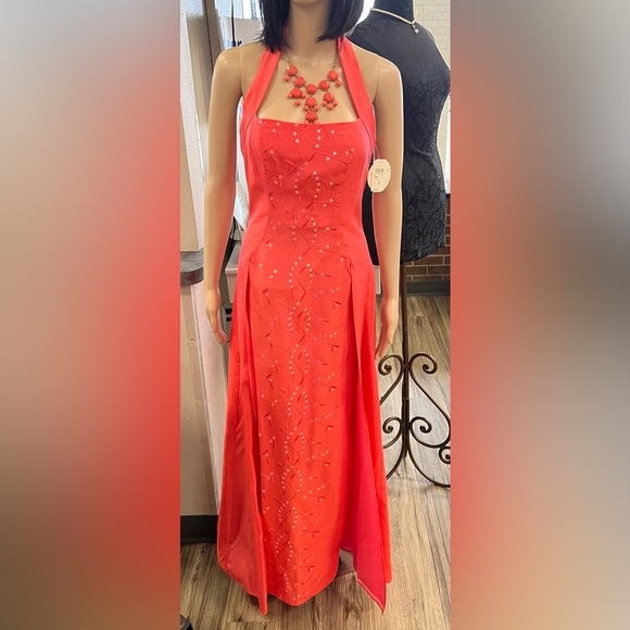 Niki Lavis | Dresses | Niki Livas Coral Halter Neck Formal Gown | Poshmark